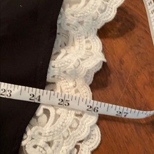 AB Studio | Tops | Ab Studio Black Top With Lace Hem | Poshmark